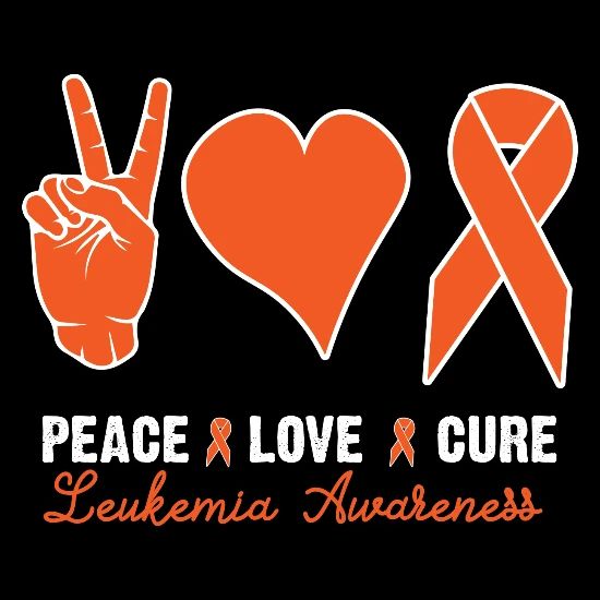 Leukemia Cancer Logo Orange Ribbon Leukemia Cancer Awareness Graphic