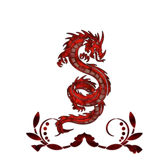 Beautiful Red Chinese Dragon Art