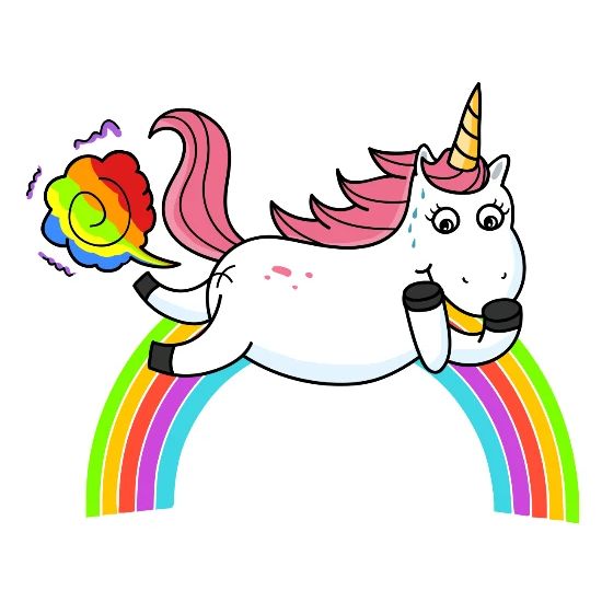 Unicorn Rainbow Fart Funny Unicorn Farting Rainbow Farting Unicorn