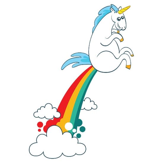 Unicorn Rainbow Fart Funny Unicorn Farting Rainbow Farting Unicorn