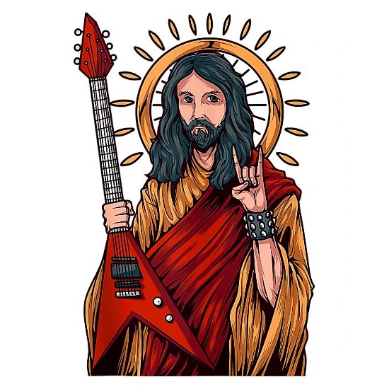 Jesus Heavy Metal Jesus Christ Rock Redeemer Heavy Metal' Sticker