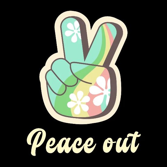 Peace Out Hippie ☮American Hippie Art Peace