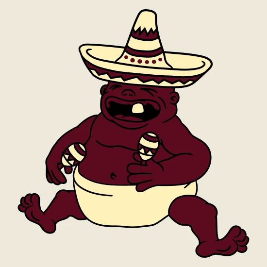Fat Mexican Hat Funny Fat Man Sombrero On His Stock Photo 1304665810