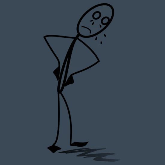 Sad Stickman Minimalist Animated Stickman Walking Sad Expression