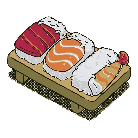 Sushi Cartoon Sleeping Sleep Walking Sushi Poster | Swag Shirts