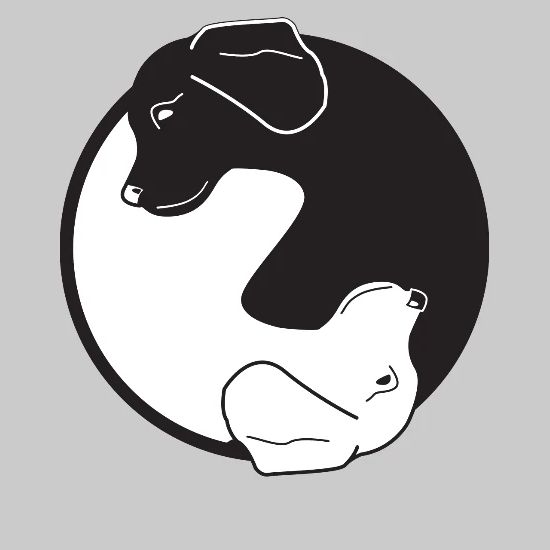 Man And Dog Yin Yang Design 170+ Yin Yang Logos Silhouette Stock