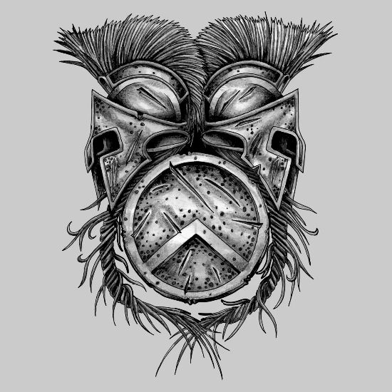 Spartan Helmet And Shield