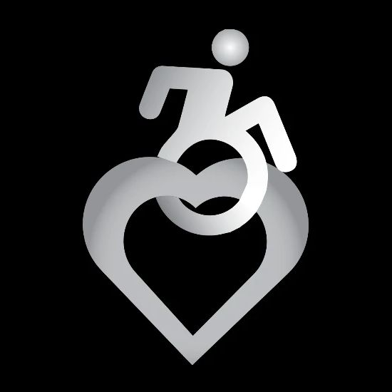 Wheelchair Heart Symbol Beautiful Hispanic Woman Sitting On Wheelchair