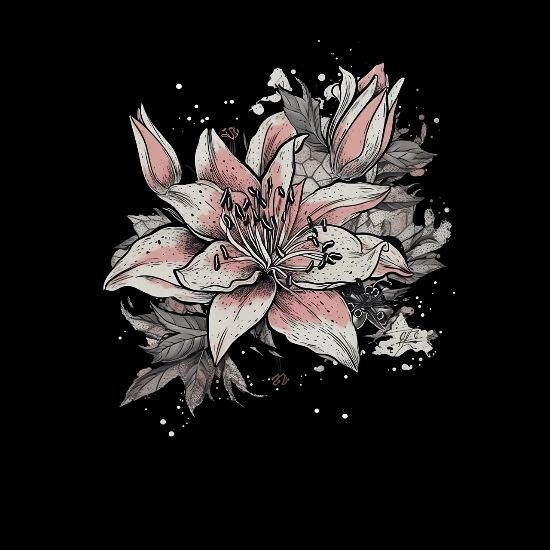 Anime Lily Flower Cartoon Orange Lily Flower" Art Print For Sale By