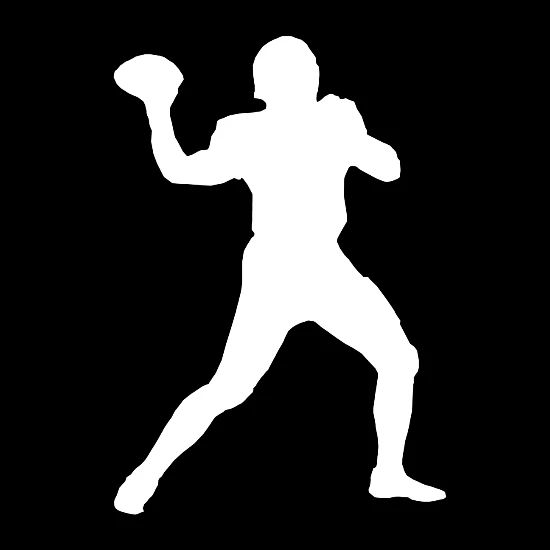 Quarterback Wirft Silhouette Qb Throw Follow Through Silhouette Stock