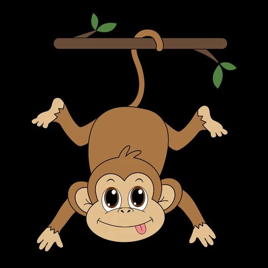 Hanging Monkey Cartoon Monkeys Hanging Cartoon Stock Illustrations