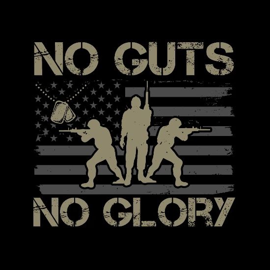 No Guts No Glory Quotes No Guts No Glory Motivational Phrase Stock