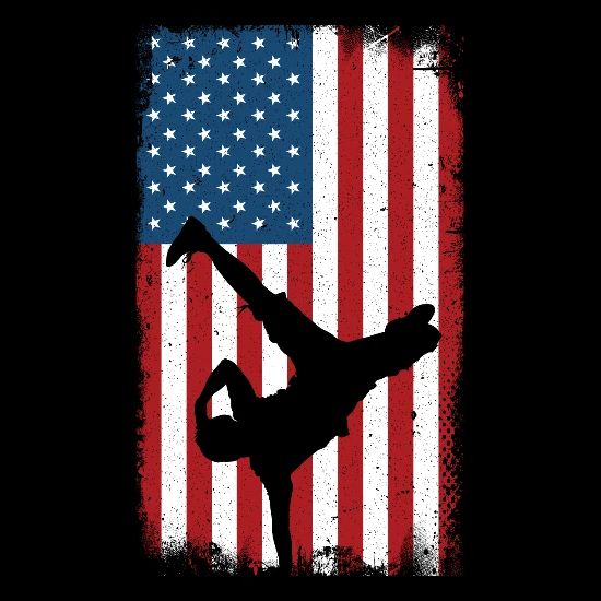 American Flag Logo Hip Hop USA American Flag Fireworks Hip Hop