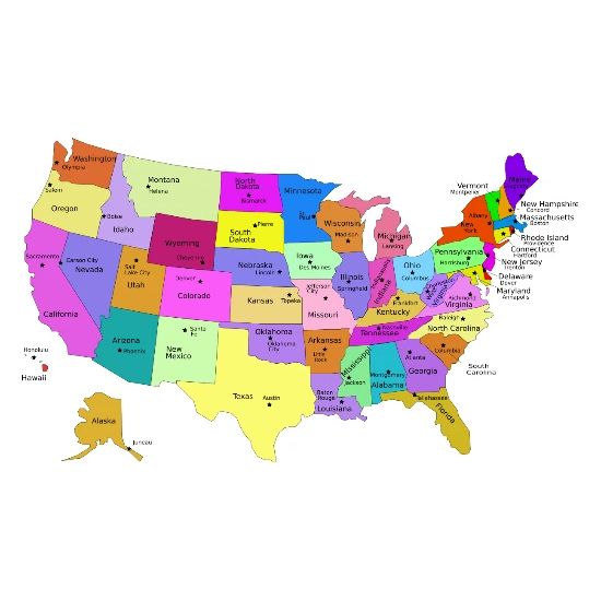 All The Capitals Of The United States Map Of USA With Capitals And