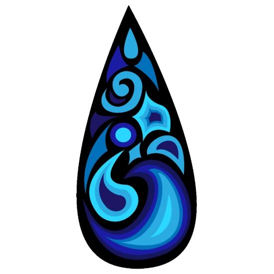Tribal Water Symbol Premium Vector | Black White Handrawn Tribal