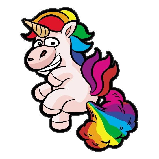Unicorn Rainbow Fart Funny Unicorn Farting Rainbow Farting Unicorn