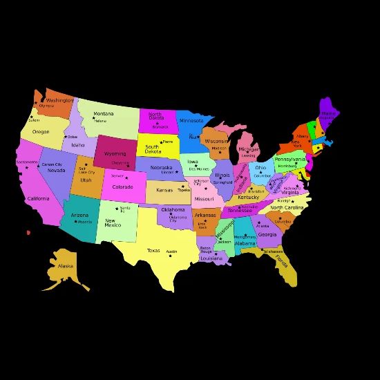 Clipart United States Map With Capitals Fixed