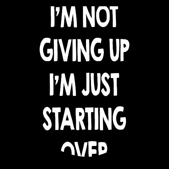 Im Not Giving Up Im Just Starting Over
