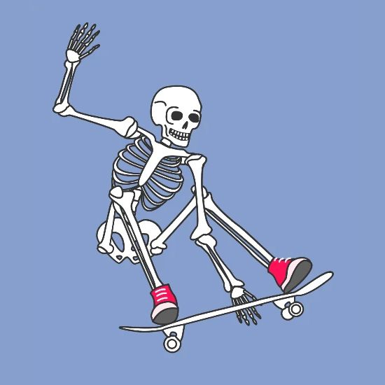 Skate Skeleton Skull Skates Skeleton Football Deck (10") – Tiki Room