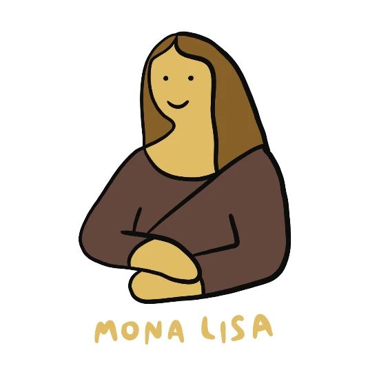 Mona Lisa Cartoon Zeichnung Mona Lisa Cartoon Stock Illustrations