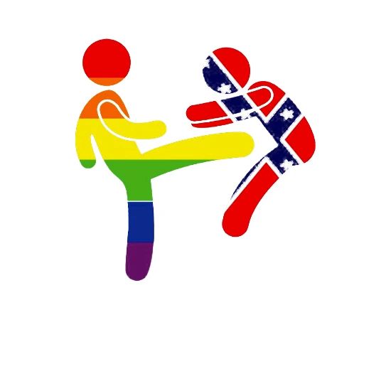 Kicking Gay Flag Confederate Flag