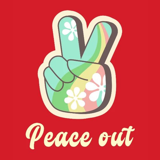 Peace Out Hippie ☮American Hippie Art Peace