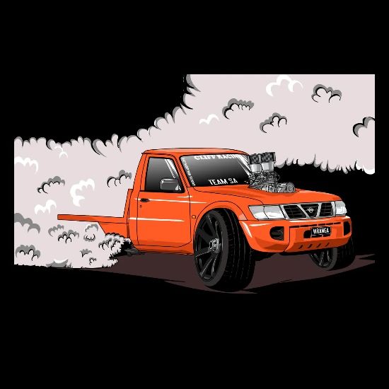 Car Burning Out Drawing