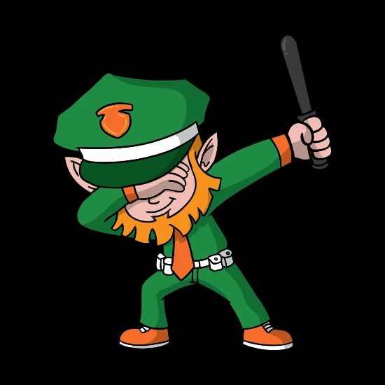 Irish Leprechaun Cartoon Police Fun 3D Cartoon Leprechaun (with Alpha