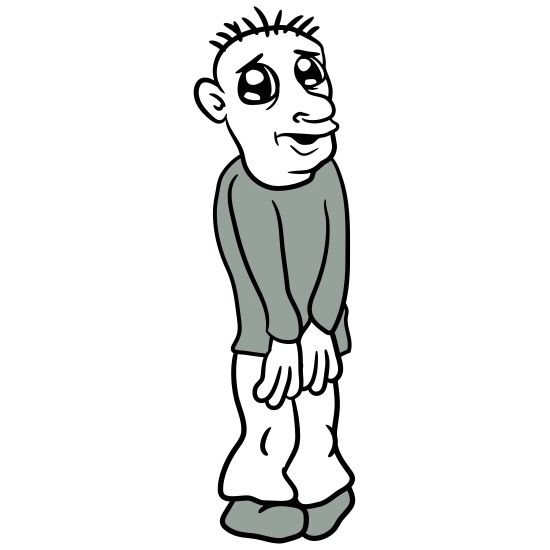 Shy Clipart Black And White Cartoon Character(Shy)" Sticker By