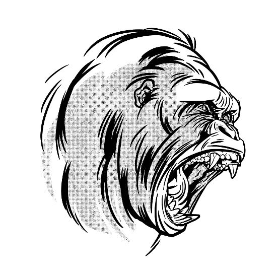 Gorilla Face Drawing Simple