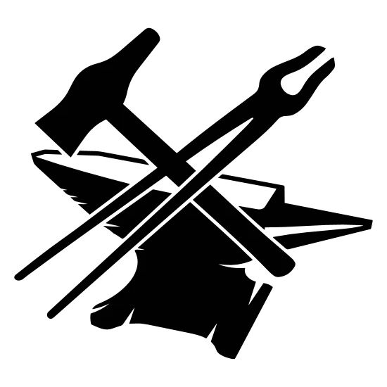 'Anvil with hammer and tongs' Small Buttons | Spreadshirt