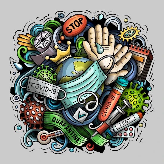 virus quarantine doodle 3d Men's T-Shirt | Spreadshirt