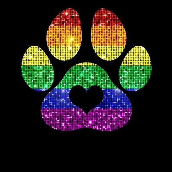 Rainbow Paw Print Dog Paw LGBT Gay Pride T Shirt Men's T-Shirt ...