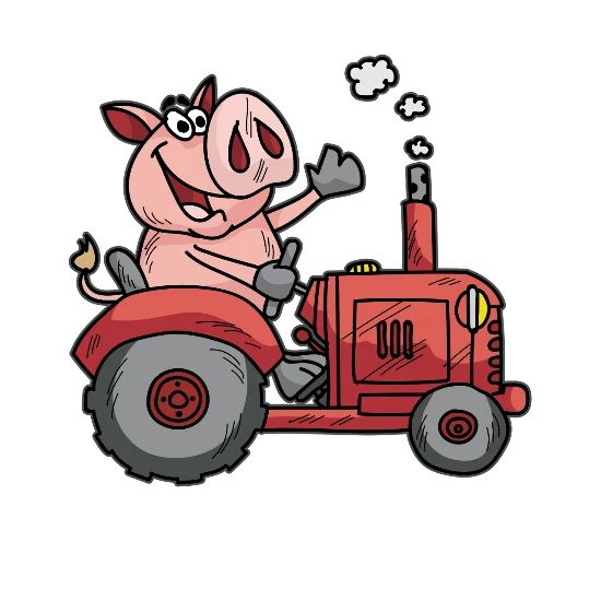 PIG ON A TRACTOR Piggy tractor Farmer Farm Cartoon Kids' T-Shirt ...