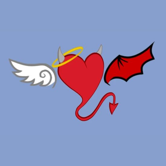 CUTE DEVIL HEART WITH WINGS Unisex Tri-Blend T-Shirt | Spreadshirt