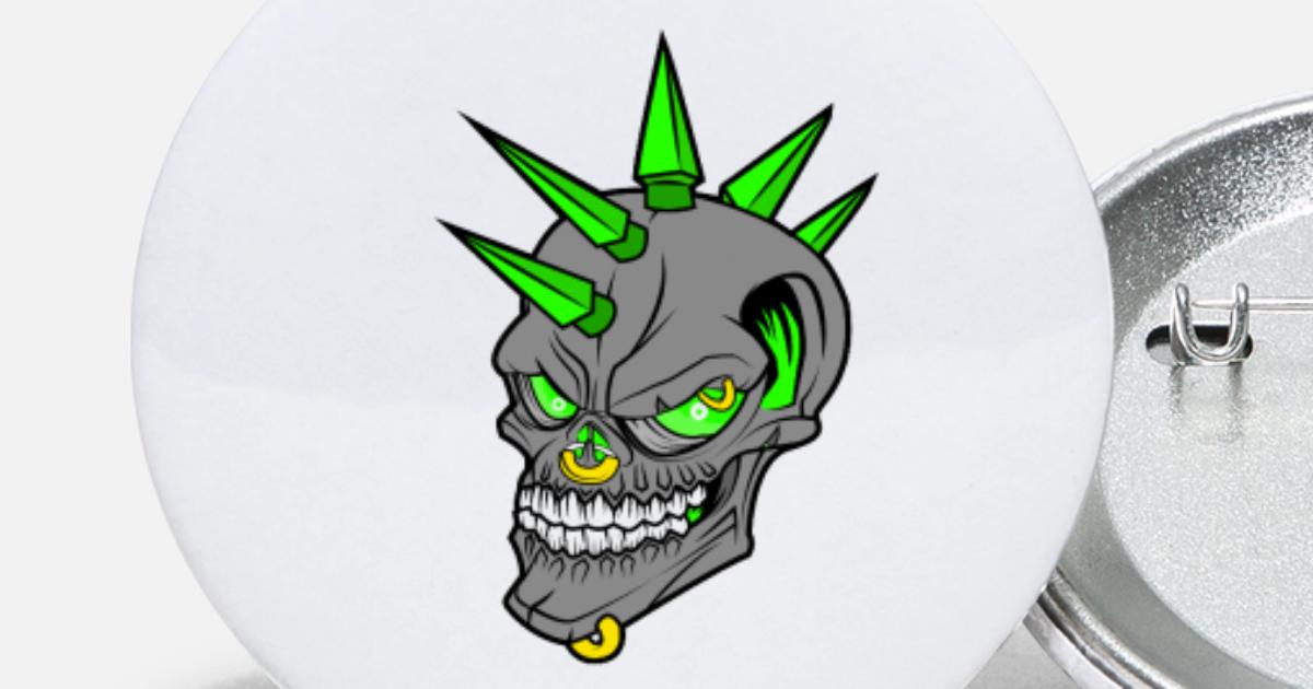 Mini CEMENT SKULL w/Spiked Mohawk Punk Rock Horror Gift Art ...