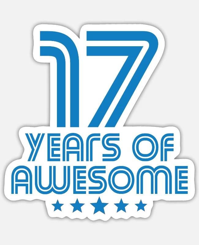 '17 Years Of Awesome 17th Birthday' Sticker | Spreadshirt