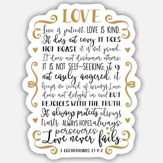 1 Corinthians Love Sticker Stickers Stickers, Labels & Tags Paper etna ...