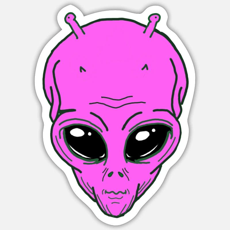 Alien Head Custom Printed Vinyl Stickers 6 designs Stickers Paper Paper ...