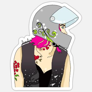 Biker Girl Stickers | Unique Designs | Spreadshirt
