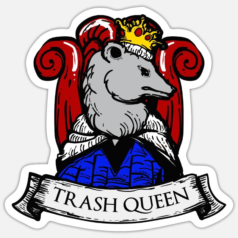 Raccoon Trash Queen vinyl sticker. Giclée Art & Collectibles etna.com.pe