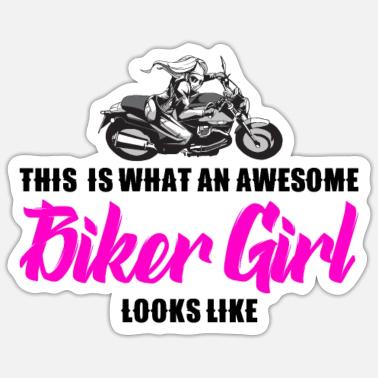 Biker Girl Stickers | Unique Designs | Spreadshirt