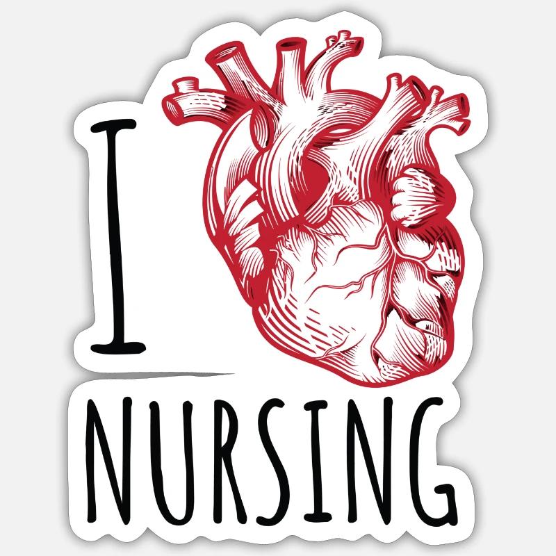 anatomical heart sticker cardiac nursing student nurses Decals & Skins ...