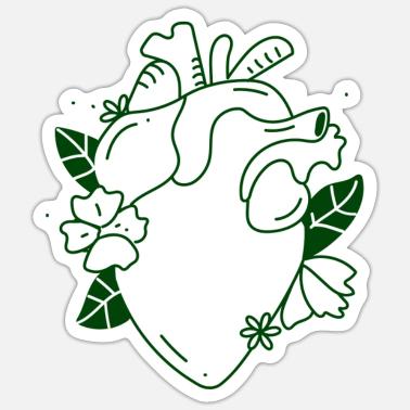 Green-heart Stickers | Unique Designs | Spreadshirt