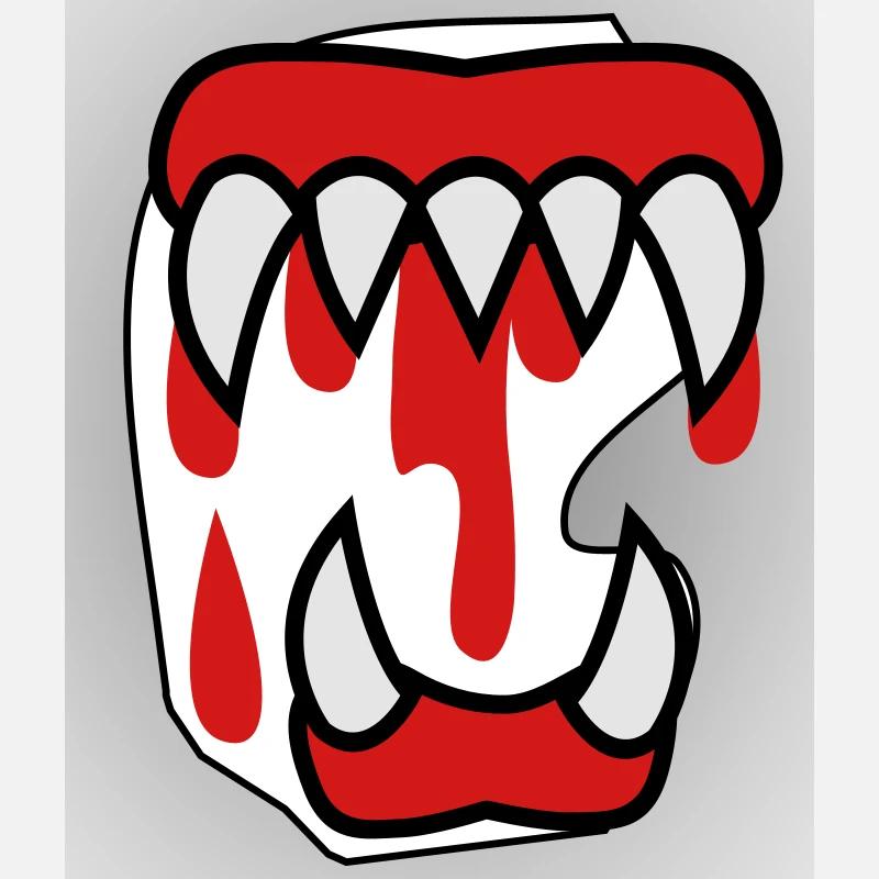 Bloody-monster-teeth Stickers | Unique Designs | Spreadshirt