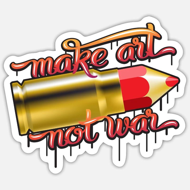 Make-art-not-war Stickers | Unique Designs | Spreadshirt