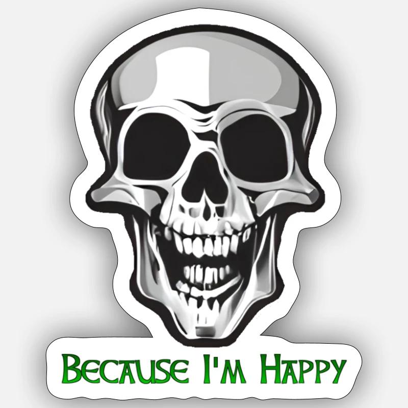 Happy-skull Stickers | Unique Designs | Spreadshirt