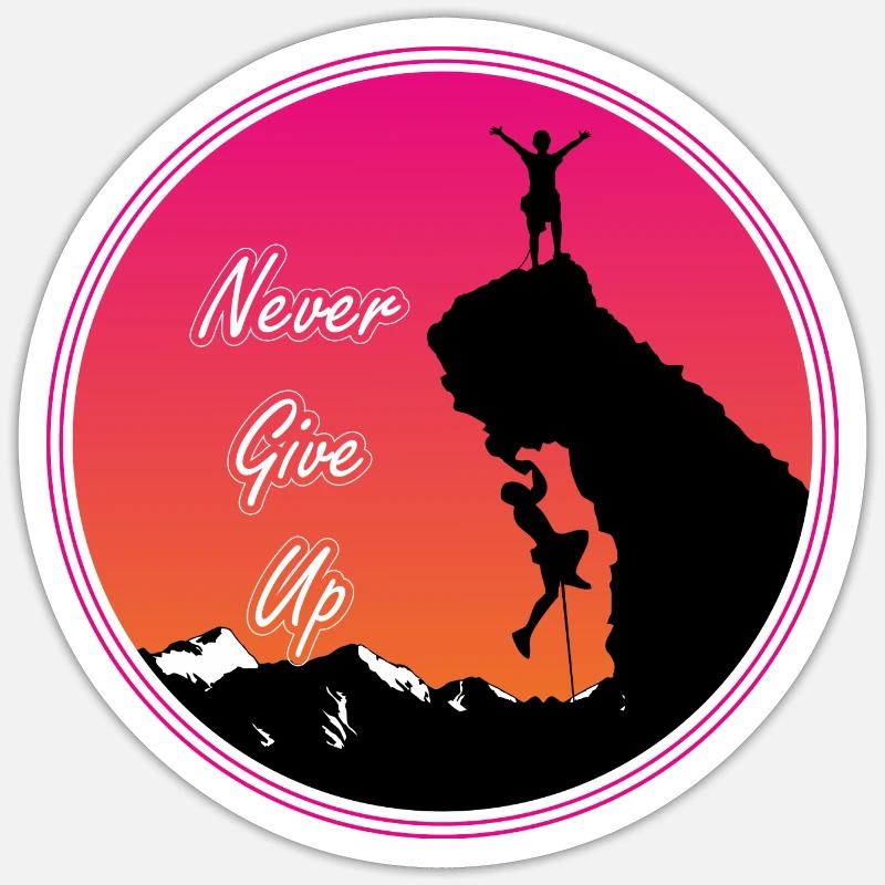 Never give up rock Stickers Unique Designs Spreadshirt never-give-up-rock-stickers-unique-designs-spreadshirt