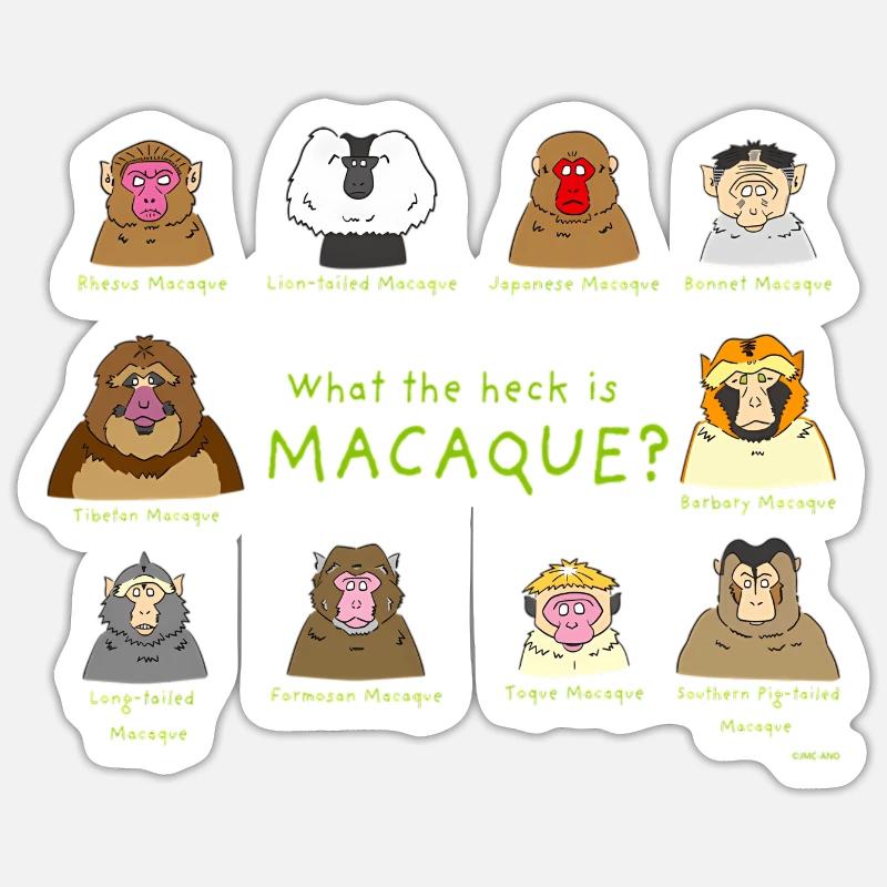 Macaques Stickers | Unique Designs | Spreadshirt