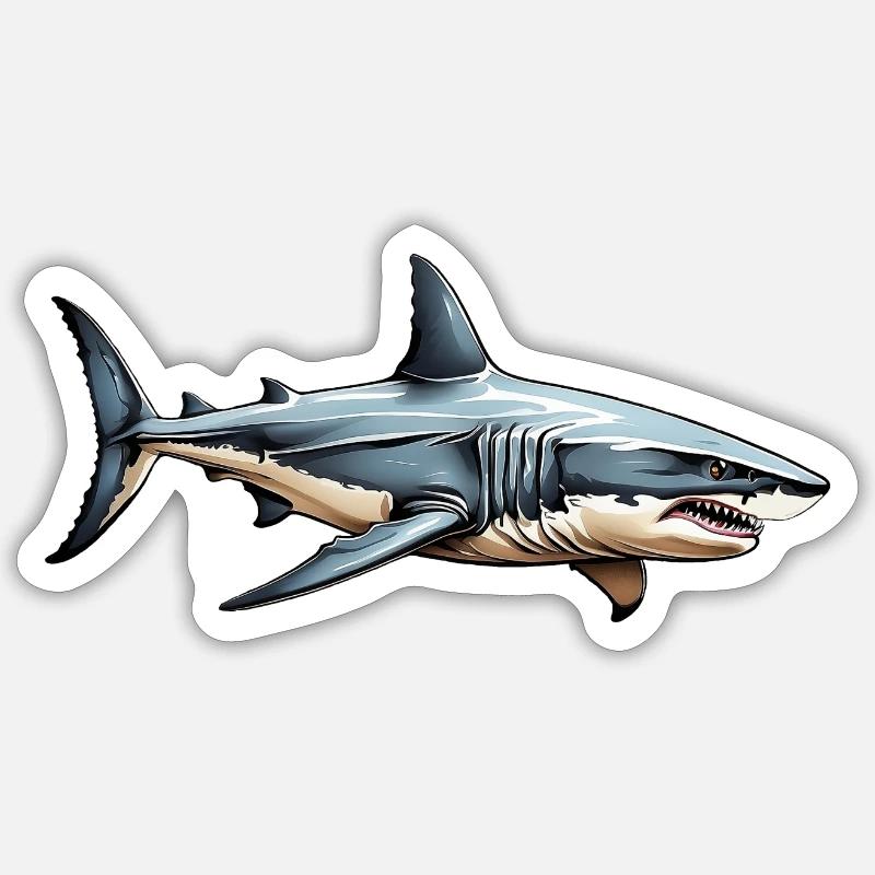 Great White Shark Stickers | Unique Designs | Spreadshirt